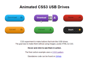 USBメモリー風のCSSだけで作られたボタン アニメーション付き ～Animated CSS3 USB Drives～ | 9ineBB