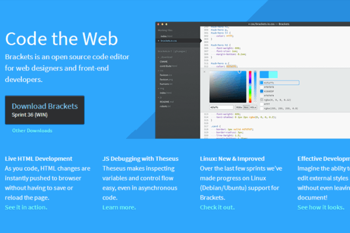 Brackets Sprint 36 が公開 LESSのコードヒントのサポートなど | 9ineBB