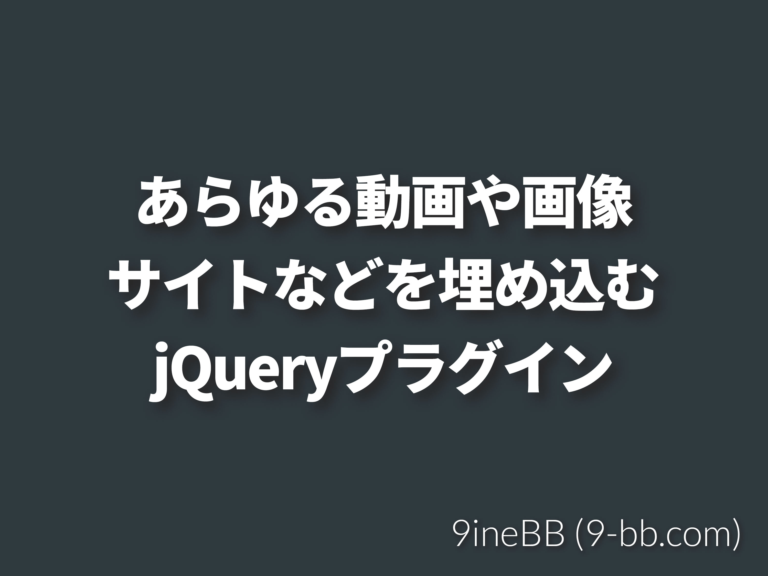 あらゆる動画や音楽などの埋め込み対応したjQueryプラグイン jquery-oembed-all | 9ineBB